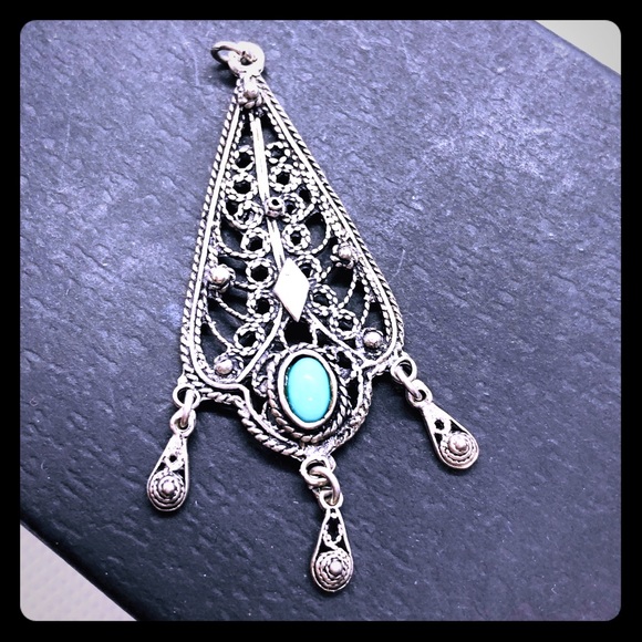 Vintage | Jewelry | Vintage Sterling Turquoise Pendant | Poshmark